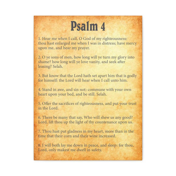 Express Your Love Gifts | Art | Scripture Sign Psalm 4 Chapter Gold Bible Canvas Christian Wall ...